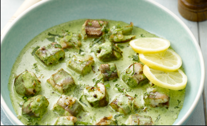 Paling in het groen met gebakken aardappel - Milo-Catering